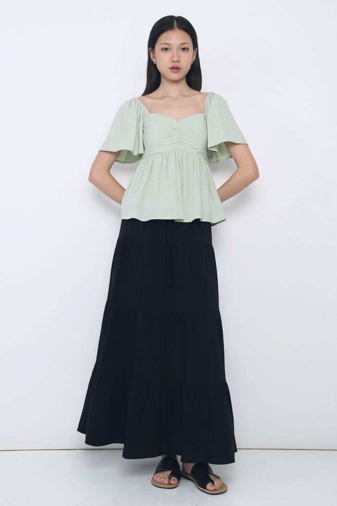 Ceci Sweetheart Babydoll Top Apple Mint – Hollyhoque