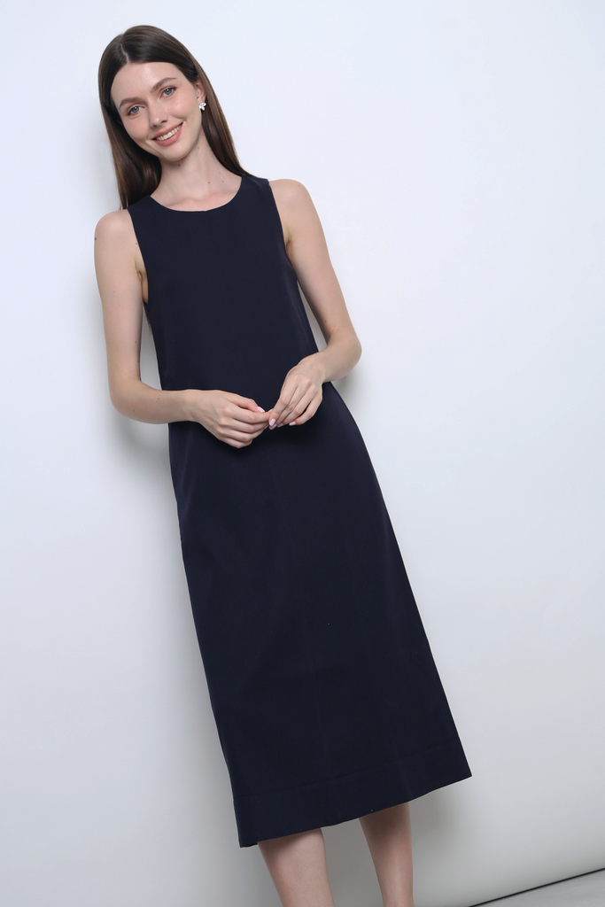Field Song Linen Midi Dress Twilight Navy (Restock) – Hollyhoque